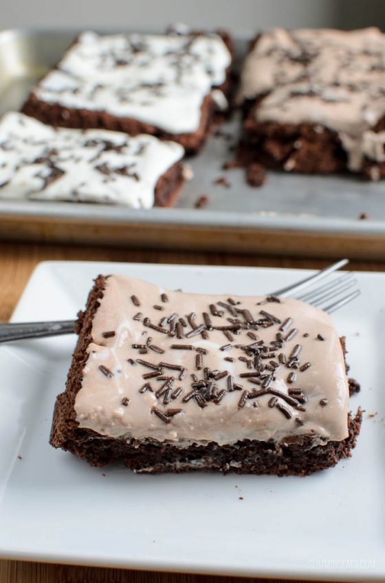 Low Syn Squidgy Chocolate Brownie Cake | Slimming Eats