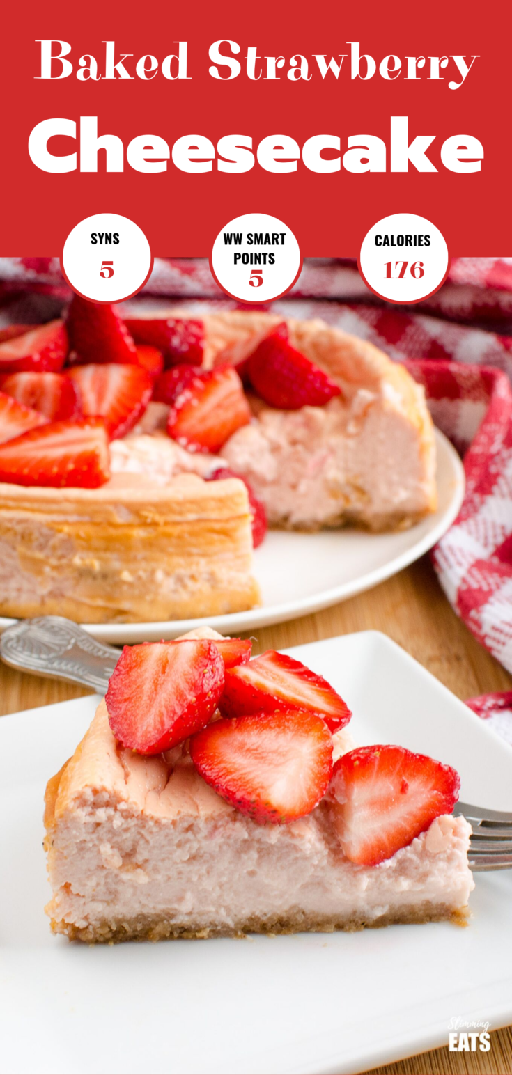 Low Syn Baked Strawberry Cheesecake | Slimming Eats