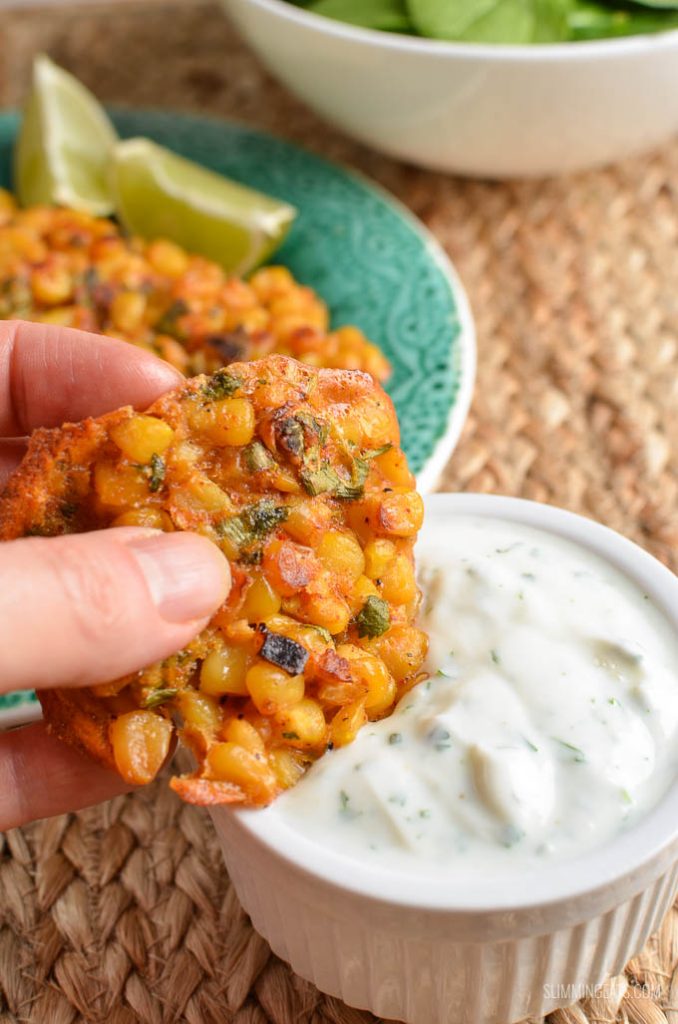 Lime and Chilli Sweetcorn Fritters | Slimming Eats