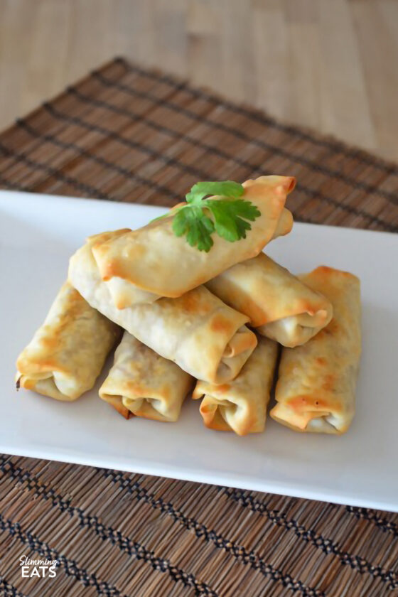Chicken and Vegetable Baked Spring Rolls (Oven or Air Fryer)