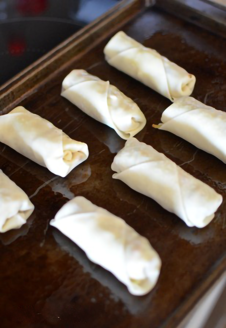 Chicken and Vegetable Baked Spring Rolls (Oven or Air Fryer)