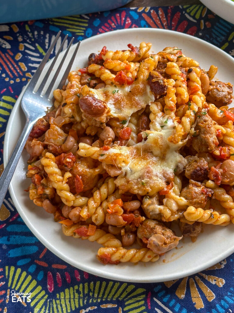 Sausage and Bean Pasta Bake | Slimming Eats