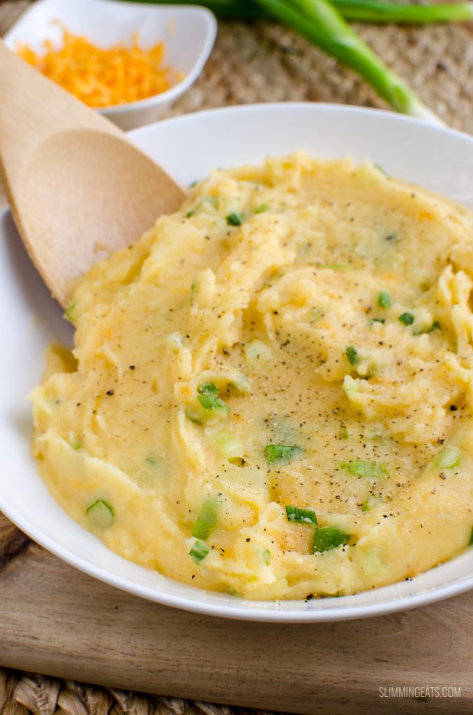 Cheddar and Spring Onion Mash | Slimming Eats