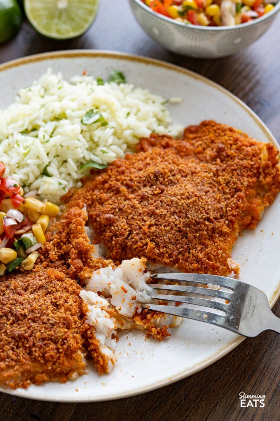 Cheesy Taco Breaded Basa Fillet | Slimming Eats Recipe