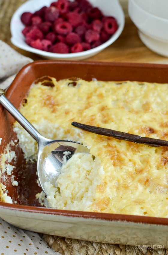 Baked White Chocolate Rice Pudding | Slimming World Recipes