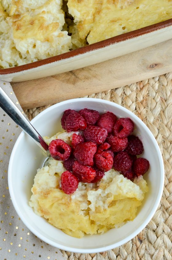 Baked White Chocolate Rice Pudding | Slimming World Recipes