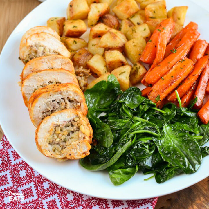 Bulgur Wheat, Onion, Sage and Sausage Stuffed Chicken | Slimming Eats