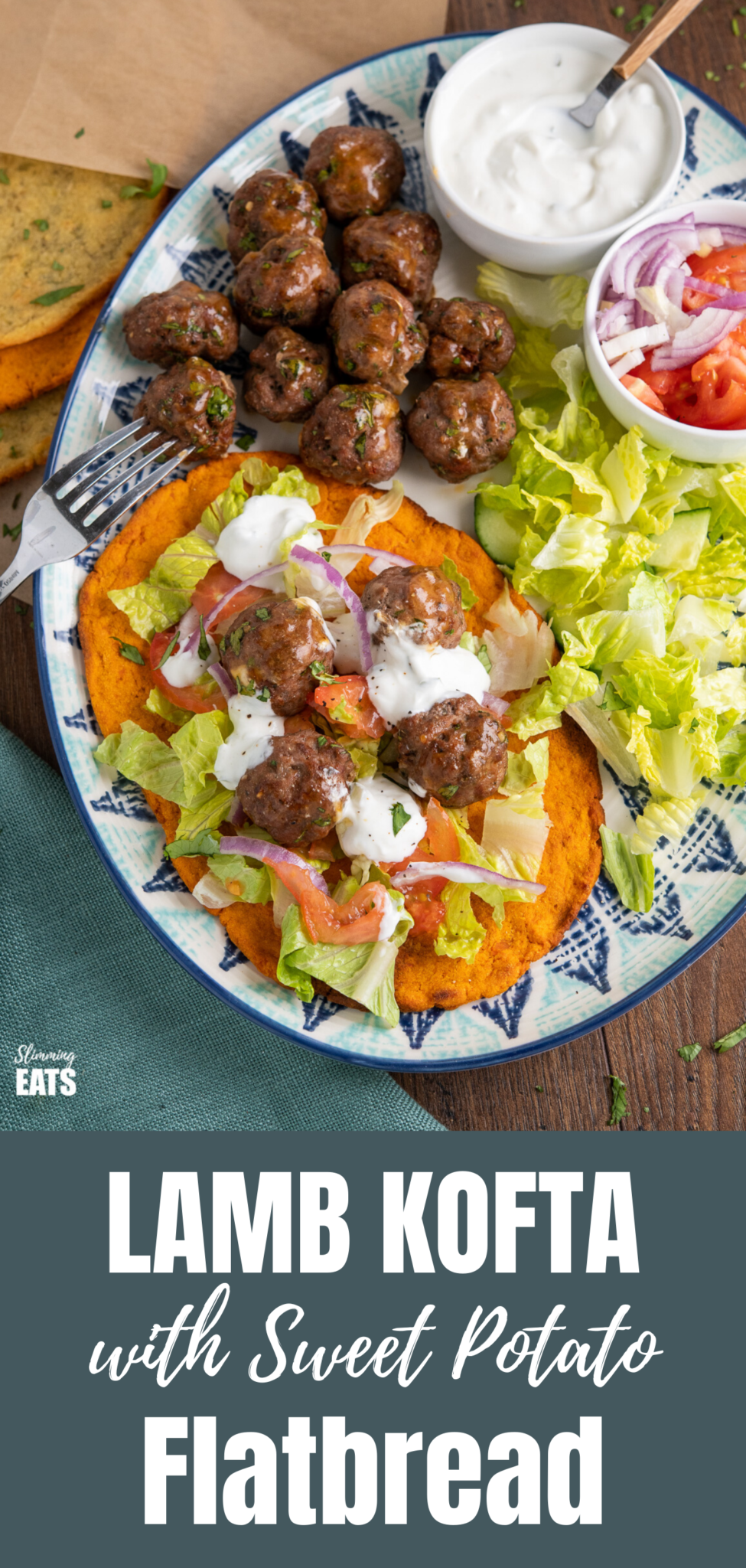 Lamb Kofta with Sweet Potato Flatbread | Slimming Eats Recipes