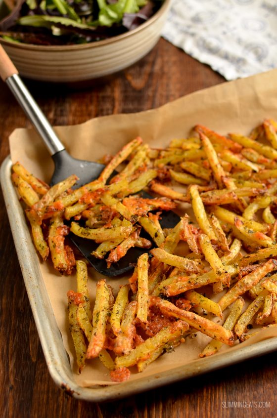 Garlic Parmesan Fries with Ranch Dressing - Slimming Eats