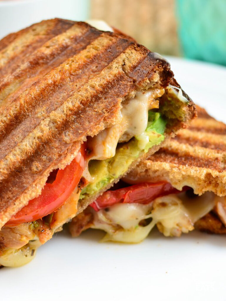 Grilled Chicken, Avocado, Tomato and Mozzarella Sandwich | Slimming Eats