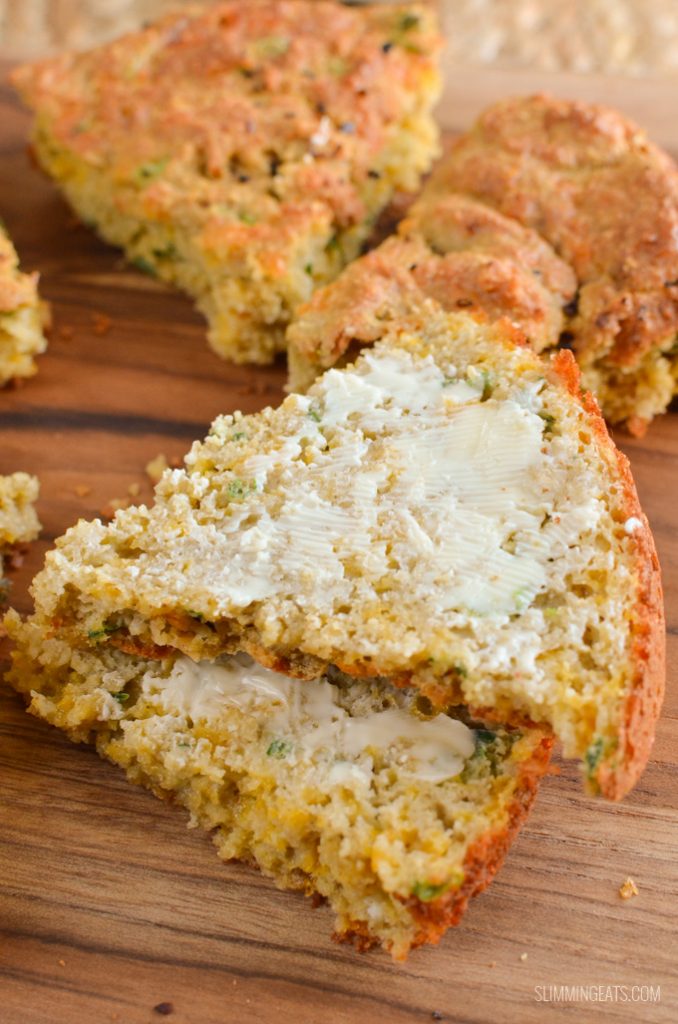 Gluten Free Cheddar Cheese Spring Onion Bread | Slimming Eats