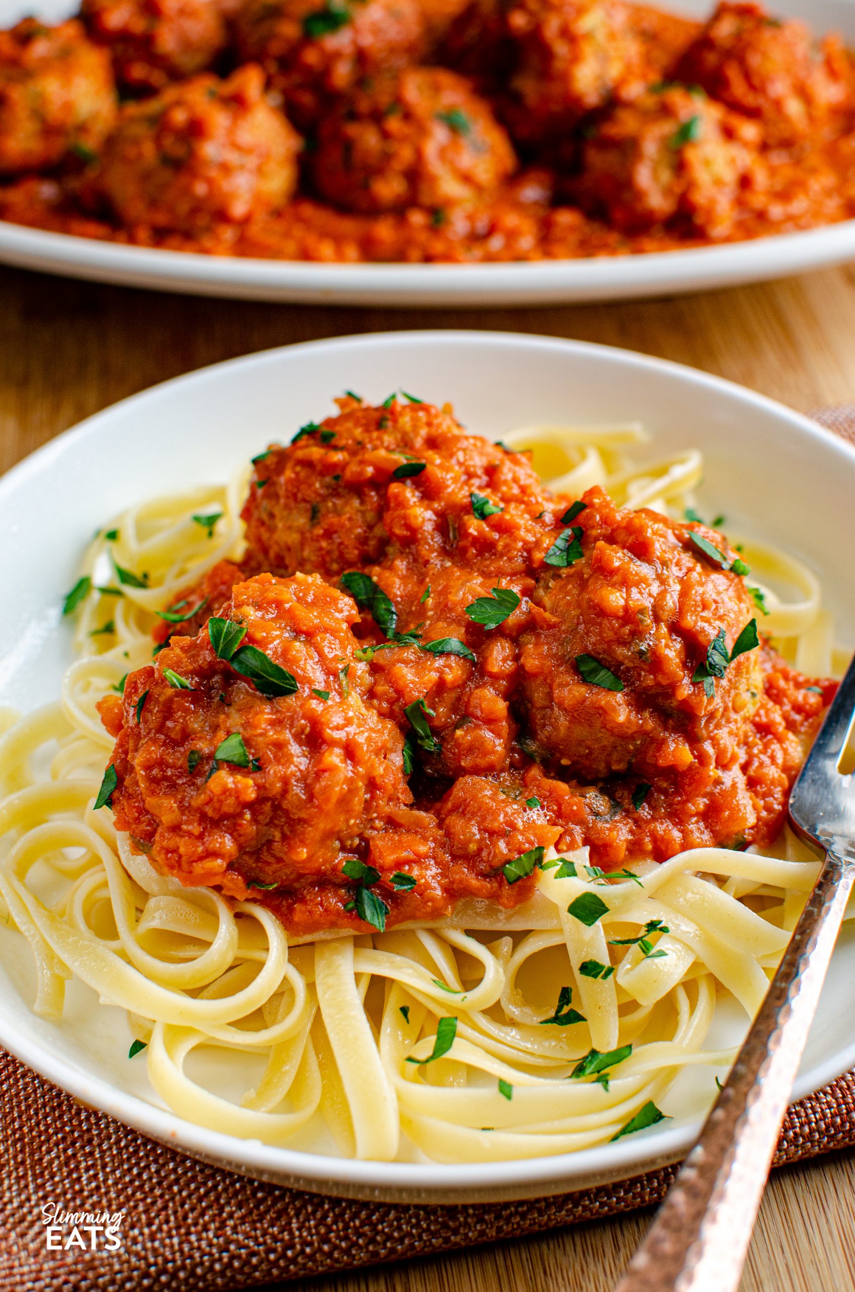Vegetarian Meatballs in Creamy Tomato Sauce | Slimming Eats