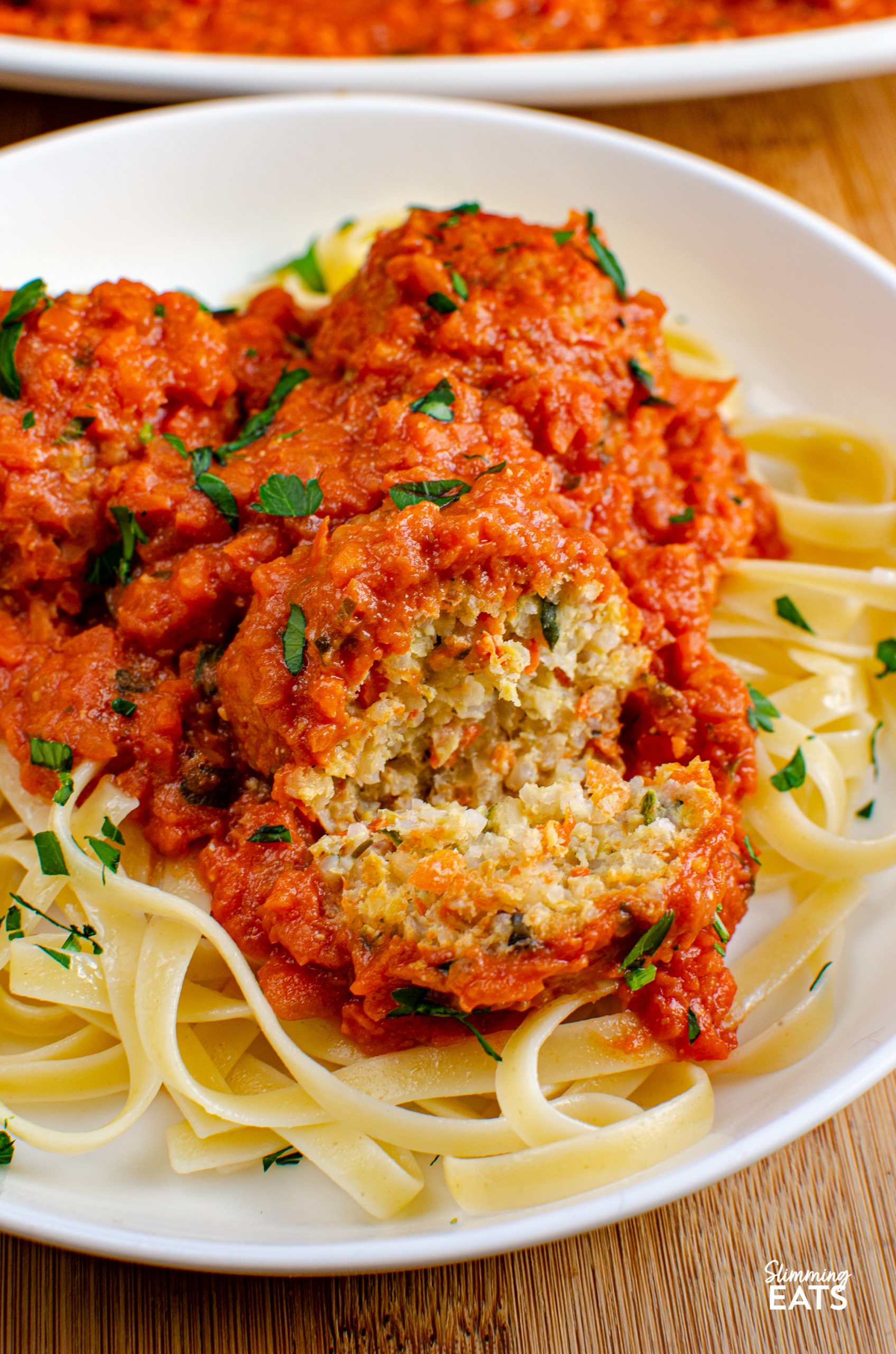 Vegetarian Meatballs in Creamy Tomato Sauce | Slimming Eats