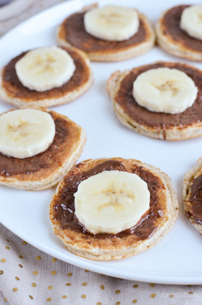 Mini Chocolate Banana Pancakes | Slimming Eats