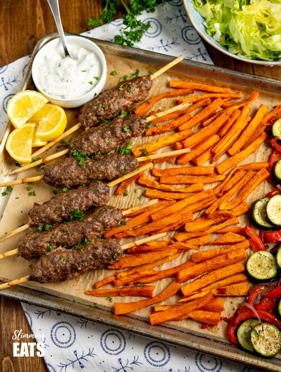 Beef Kofta Tray Bake | Slimming Eats