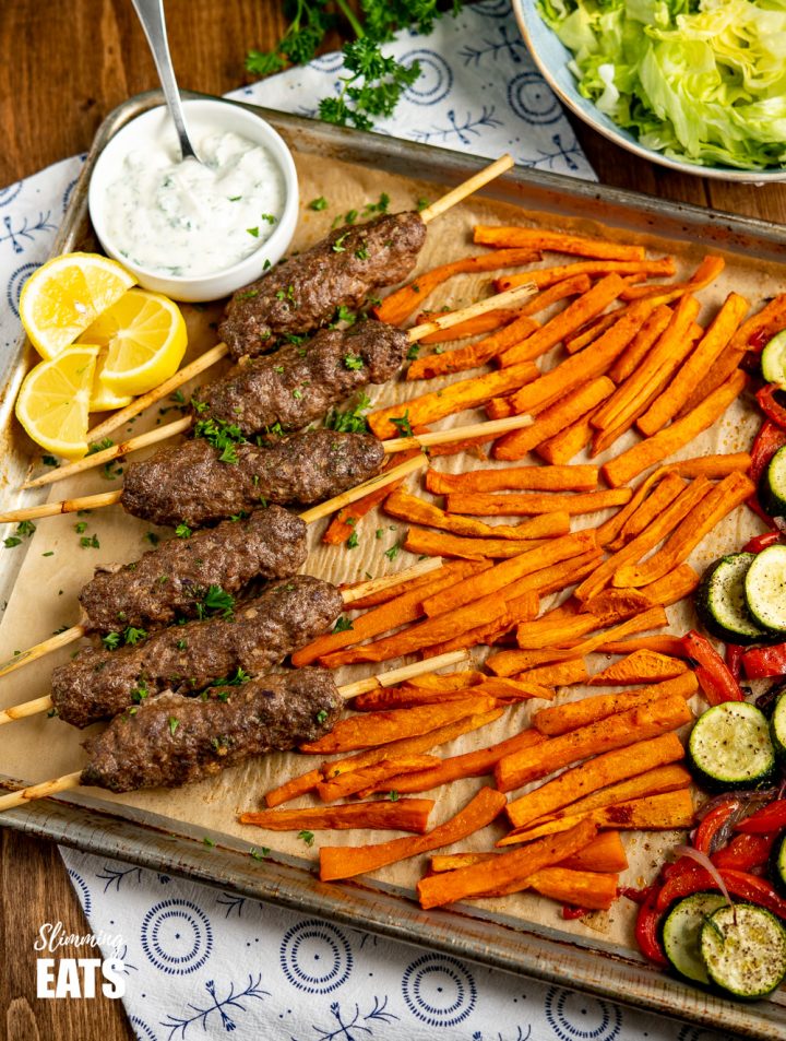 Beef Kofta Tray Bake | Slimming Eats