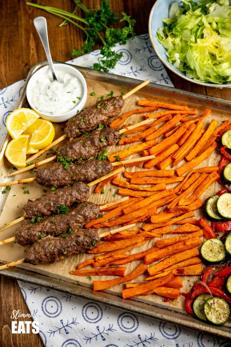 Beef Kofta Tray Bake | Slimming Eats