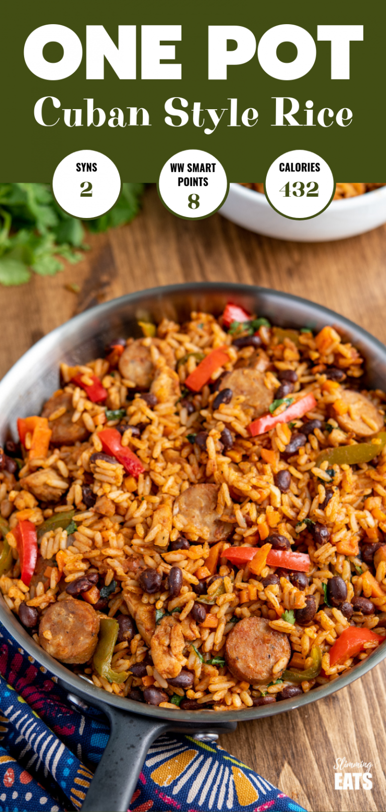 One Pot Cuban Style Rice (with Chicken and Sausage) | Slimming Eats