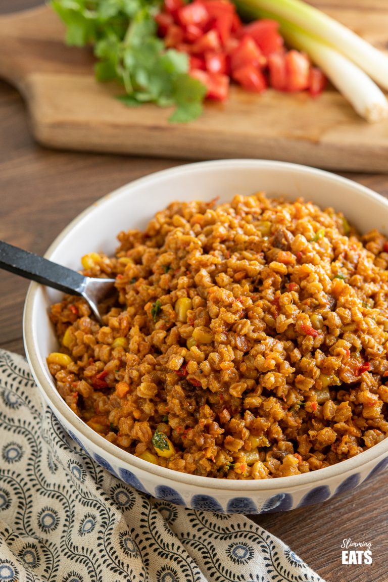 One Pot Spicy Farro Risotto | Slimming Eats Recipes