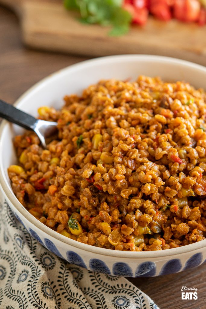 One Pot Spicy Farro Risotto | Slimming Eats Recipes