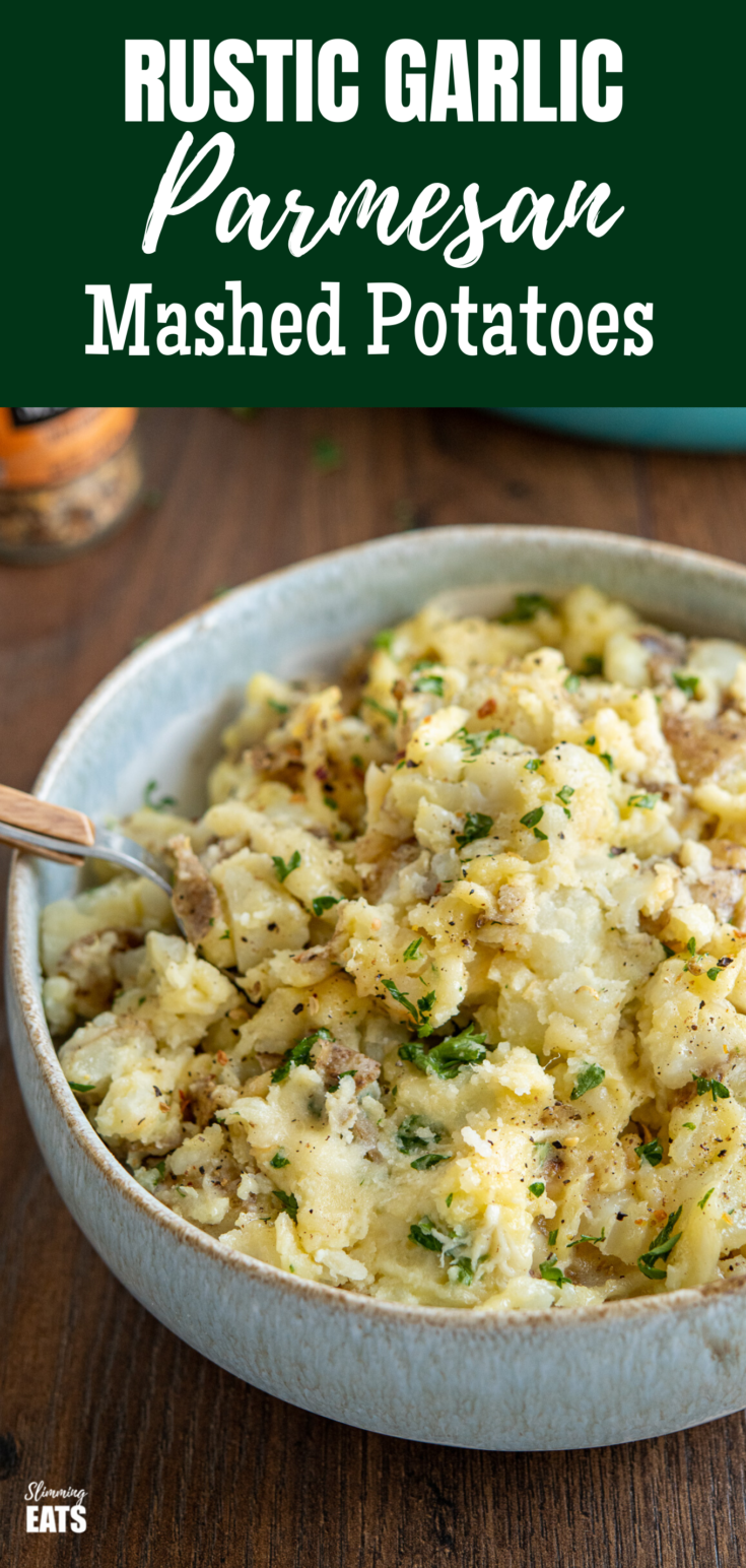 Rustic Garlic and Parmesan Mashed Potatoes | Slimming Eats