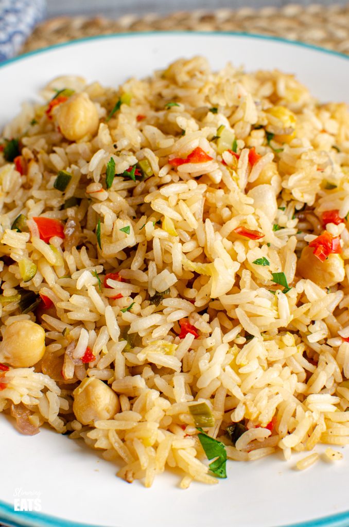 Chickpea Vegetable Rice Pilaf | Slimming Eats Recipes