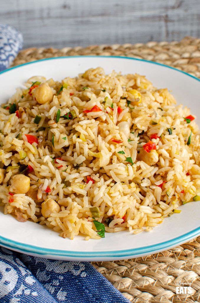 Chickpea Vegetable Rice Pilaf | Slimming Eats Recipes