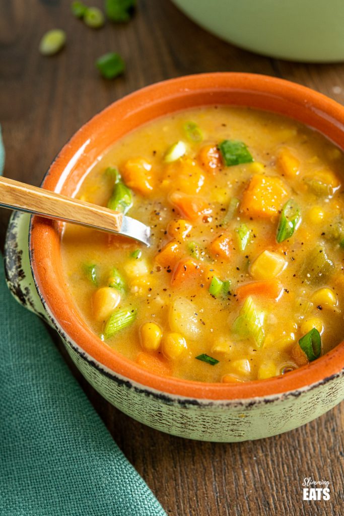 Creamy Vegan Vegetable Chowder | Slimming Eats Recipe