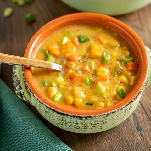 Creamy Vegan Vegetable Chowder | Slimming Eats Recipe