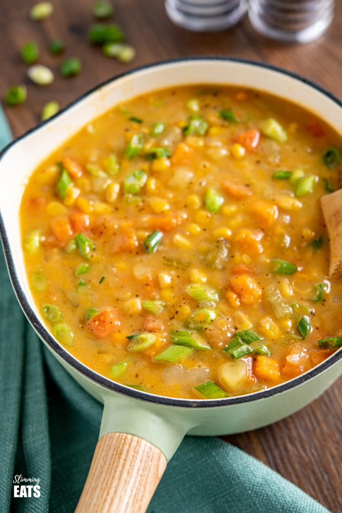 Creamy Vegan Vegetable Chowder | Slimming Eats Recipe