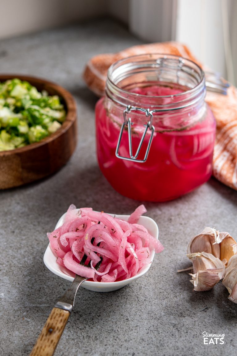 Homemade Pickled Red Onions | Slimming Eats