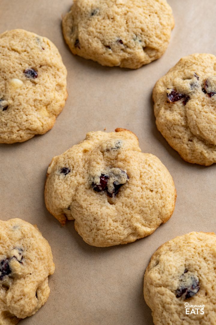 Cranberry White Chocolate Scone Cookies | Slimming Eats Recipe