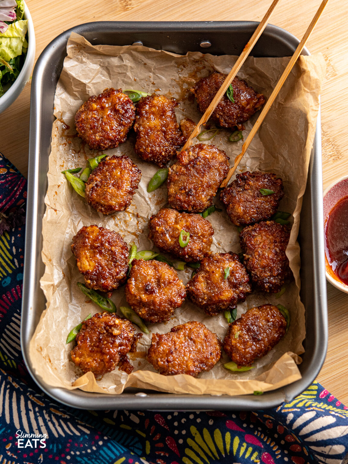 Air Fryer Honey BBQ Chicken Nuggets | Slimming Eats