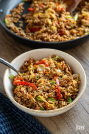 One Pot Chinese Ground Chicken Rice | Slimming Eats