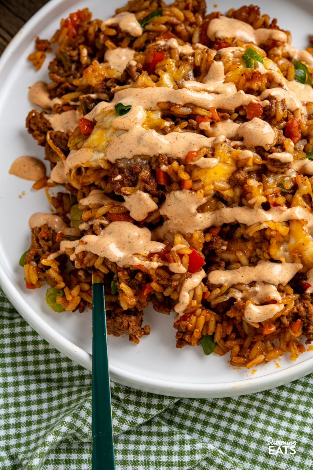 One Pot Cheesy Cajun Beef Rice | Slimming Eats